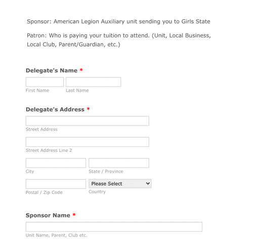 Sponsor Information Form Template | Jotform