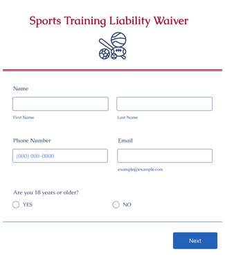 Sports Training Liability Waiver Form Template | Jotform