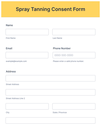 Spray Tanning Consent Form Template | Jotform