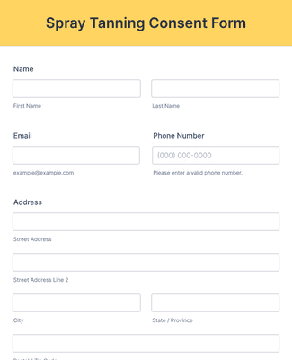 Spray Tanning Consent Form Template | Jotform