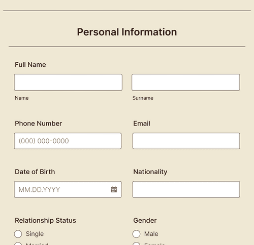Staff Information Form Template | Jotform