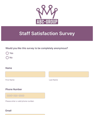 Staff Satisfaction Survey Form Template | Jotform