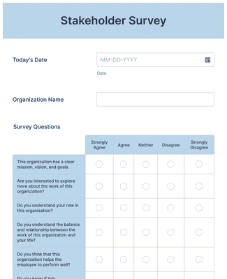 Stakeholder Survey Form Template | Jotform