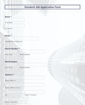 Standard Job Application Form Template | Jotform