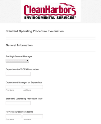 Standard Operating Procedure Evaluation Form Template | Jotform