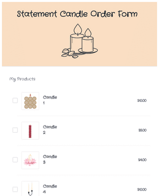 Statement Candle Order Form Template | Jotform