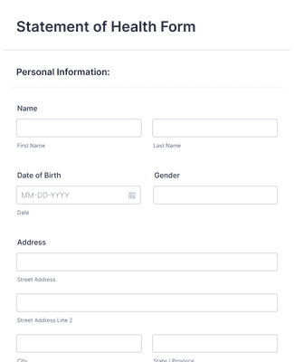 Statement of Health Form Template | Jotform