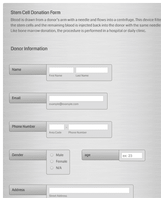 Stem Cell Donation Form Template | Jotform