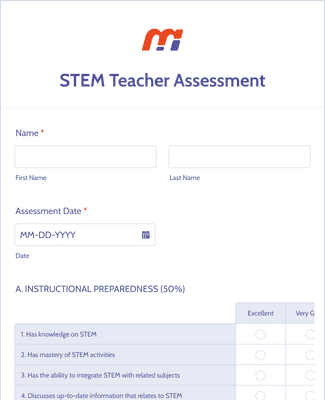 STEM Teacher Assessment Form Template | Jotform