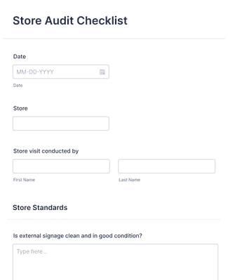 Store Audit Checklist Form Template | Jotform