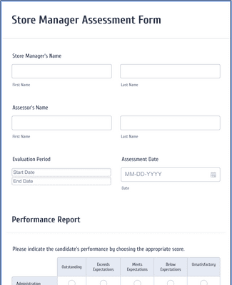 Store Manager Assessment Form Template | Jotform