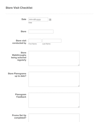 Store Visit Checklist Form Template | Jotform
