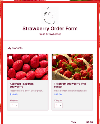 Strawberry Order Form Template | Jotform