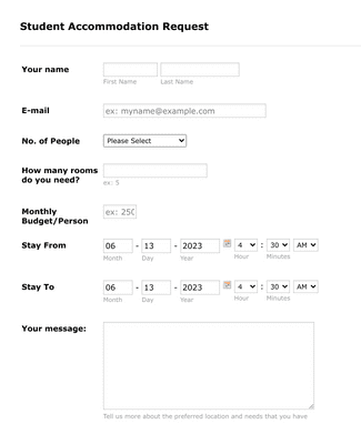 Student Accommodation Request Form Template | Jotform