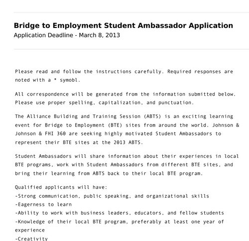 Student Ambassador Application Form Template | Jotform