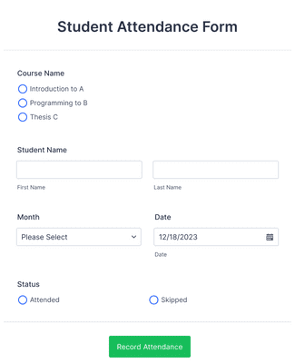 Student Attendance Form Template | Jotform