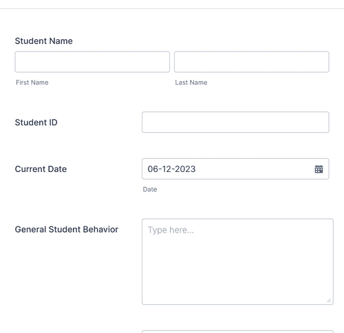 Student Behavior Tracking Form Template | Jotform