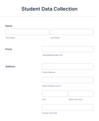 Student Data Collection Form Template | Jotform