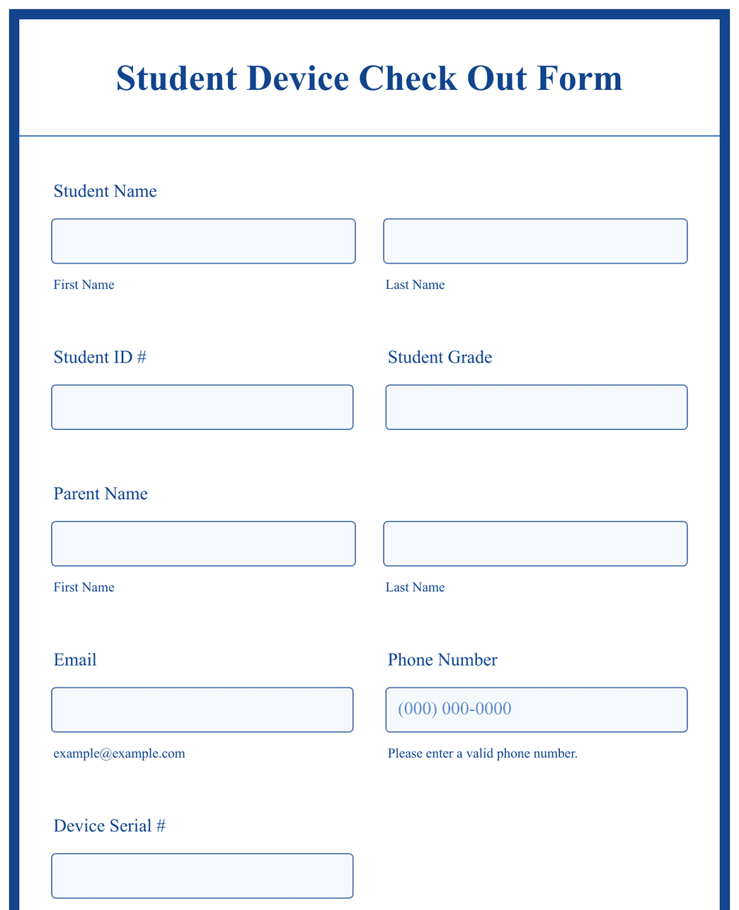 Student Device Check Out Form Template | Jotform