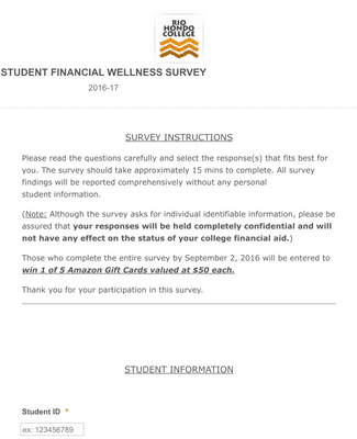 Student Financial Wellness Survey Form Template | Jotform