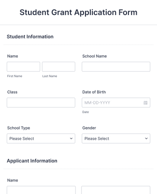 Student Grant Application Form Template | Jotform