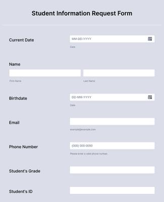 Student Information Request Form Template | Jotform