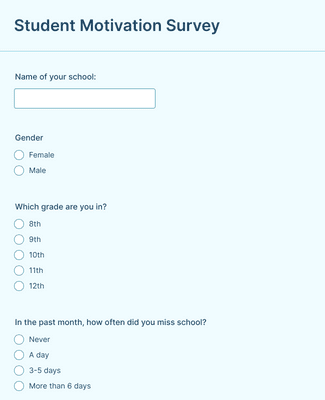 Student Motivation Survey Form Template | Jotform