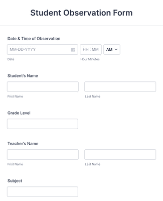Student Observation Form Template | Jotform