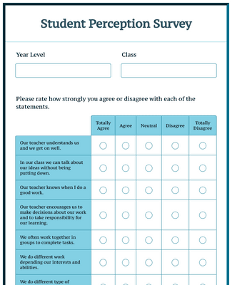 Student Perception Survey Form Template | Jotform