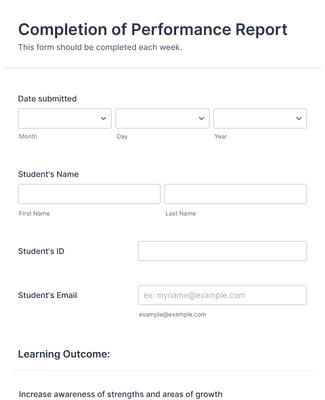 Student Performance Evaluation Form Template | Jotform