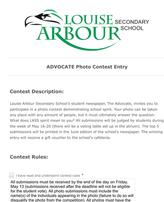 Student Photo Contest Entry Form Template | Jotform
