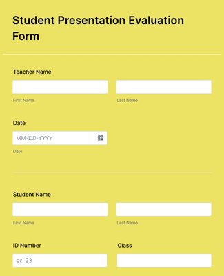Student Presentation Evaluation Form Template | Jotform