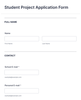 Student Project Application Form Template | Jotform