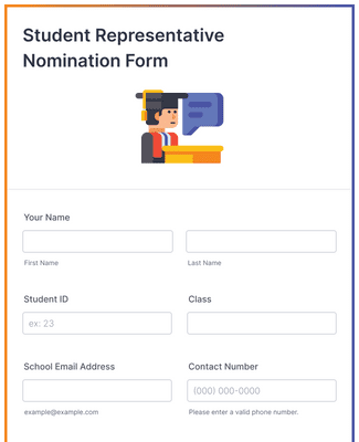 Student Representative Nomination Form Template | Jotform