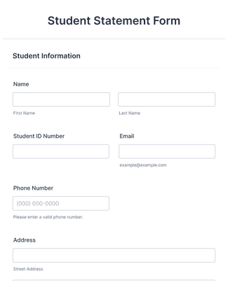Student Statement Form Template | Jotform
