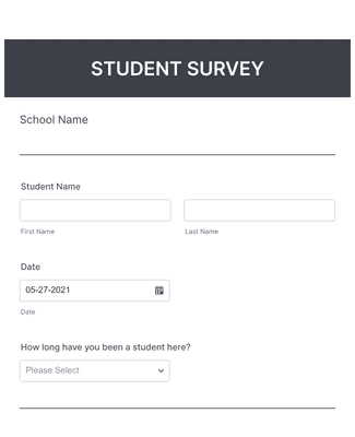 Student Survey Form Template | JotForm