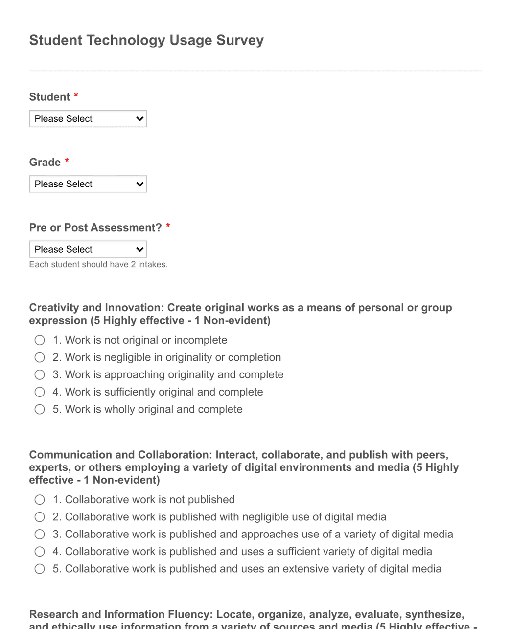 Student Technology Usage Survey Form Template | Jotform