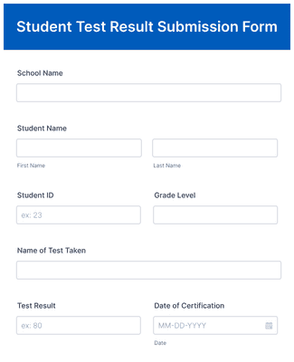 Student Test Result Submission Form Template | Jotform