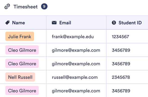 Student Check In Sheet Template | JotForm Tables