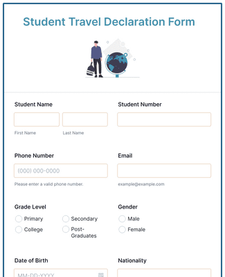 Student Travel Declaration Form Template | Jotform