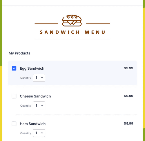 Sub Order Form Template | Jotform