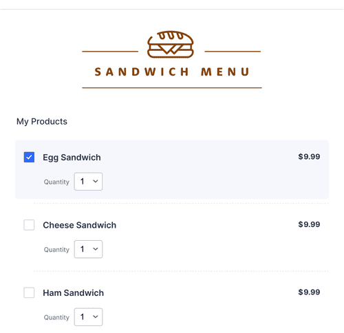 Sub Order Form Template | Jotform