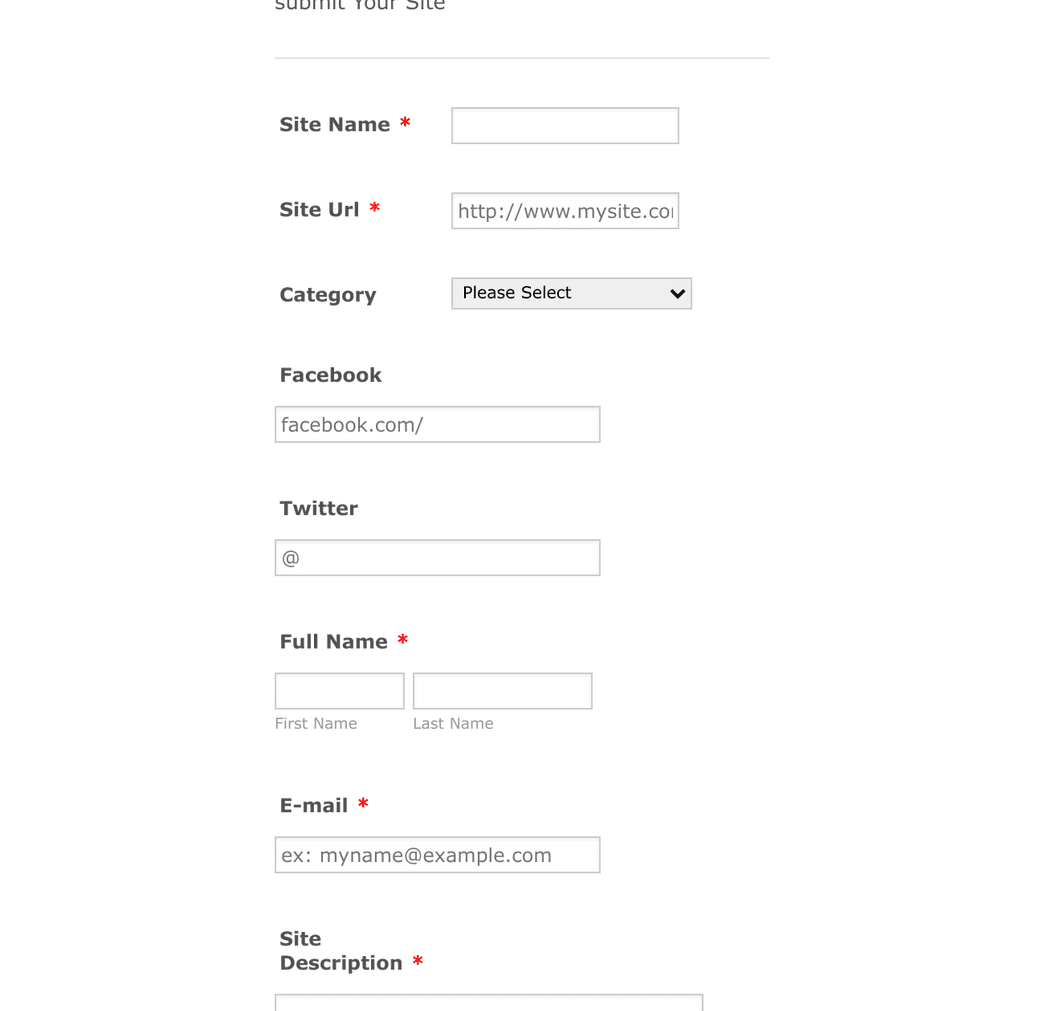 Website Ring Submission Form Template | Jotform