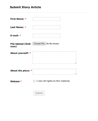 Submit Diary Article Form Template | Jotform