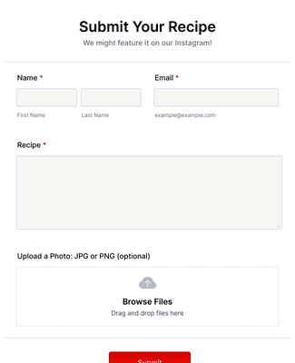 Submit Your Recipe Form Template | Jotform