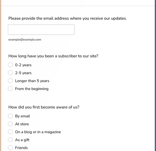 Subscriber Survey Form Template | Jotform