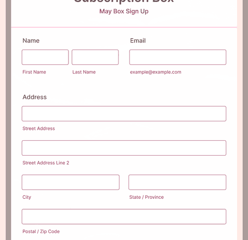 Subscription Box Form Template | Jotform