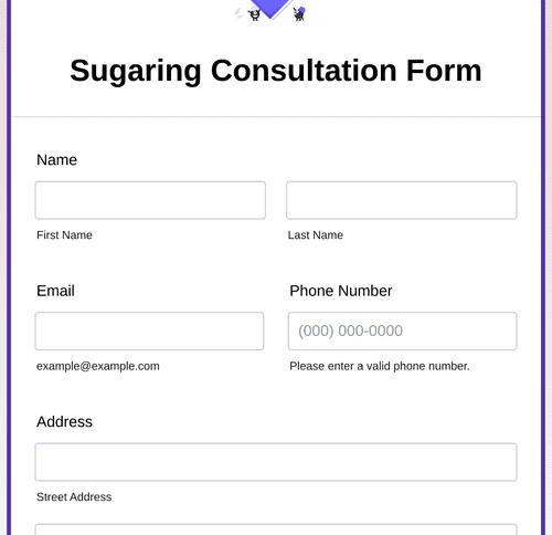 Sugaring Consultation Form Template | Jotform