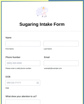 Sugaring Intake Form Template | Jotform