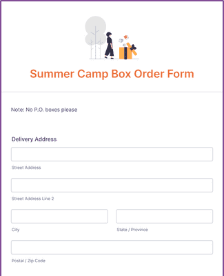 Summer Camp Box Order Form Template | Jotform